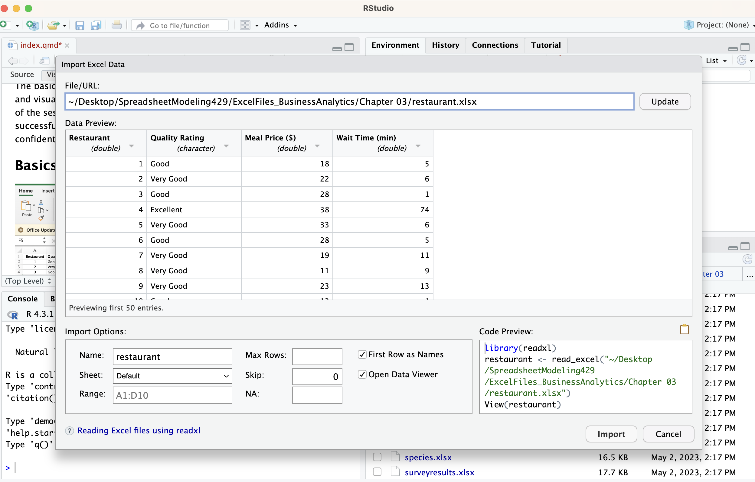 Spreadsheet Modeling – Spreadsheet Modeling Econ/Nrem